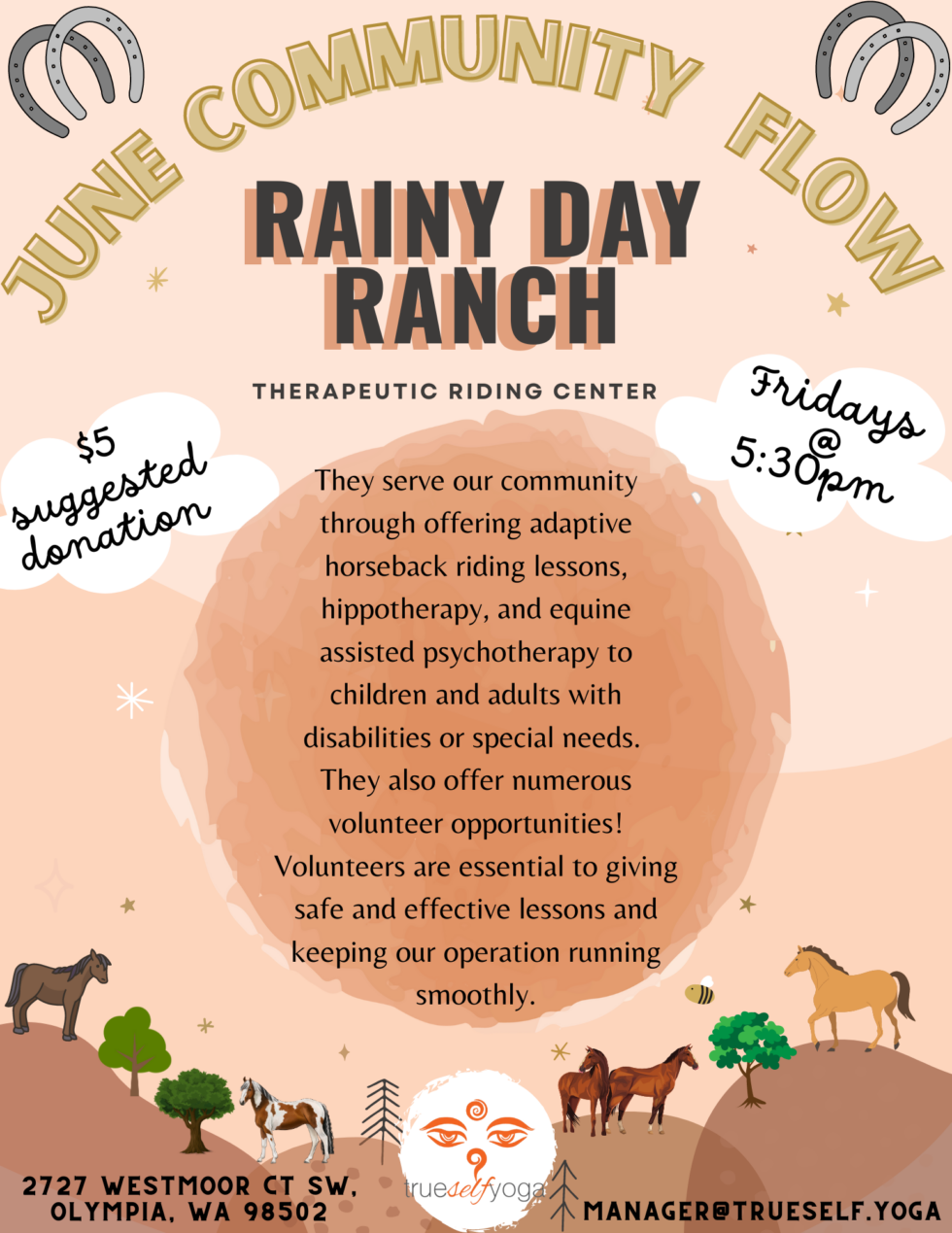 Rainy Day Ranch! Community Flow Fundraiser - True Self Yoga