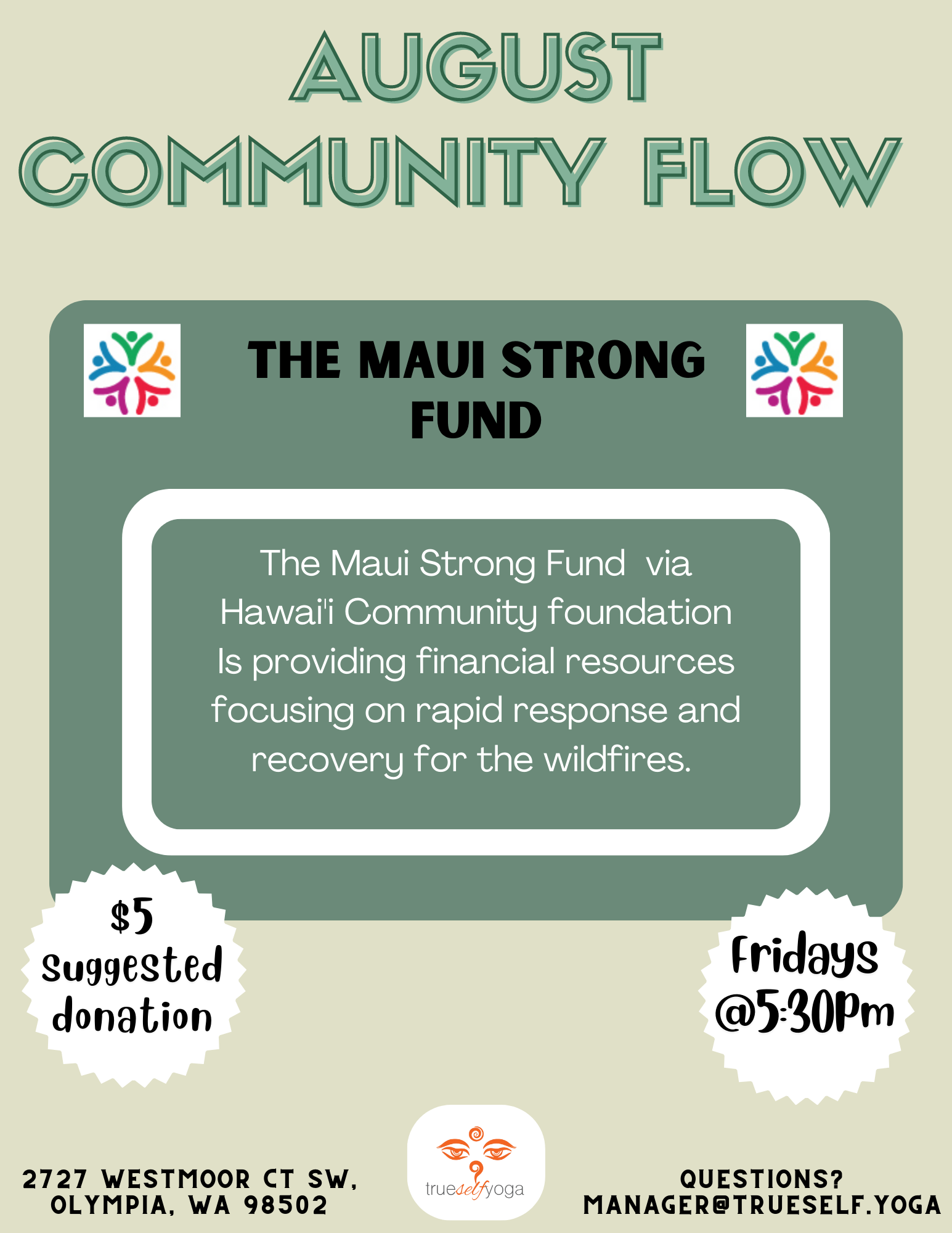 Fundraiser for Maui - True Self Yoga